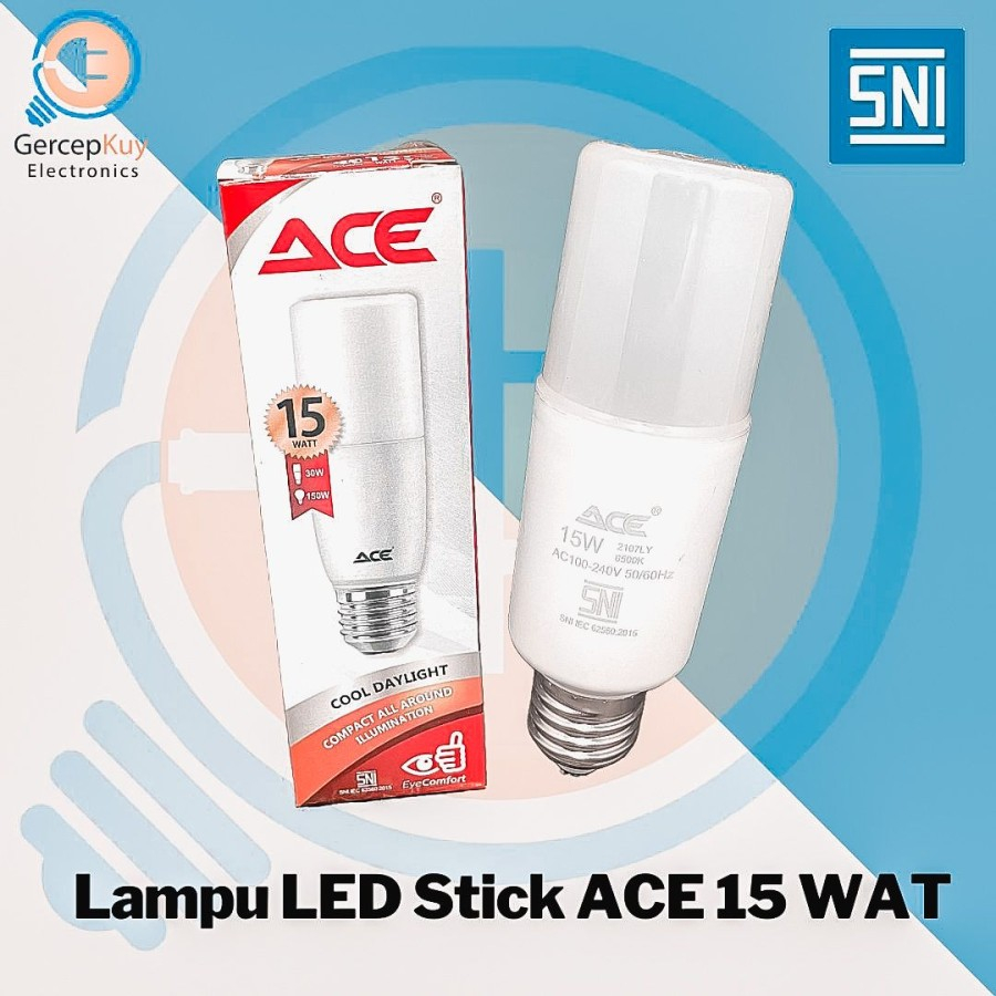 Jual Lampu LED Stick ACE 15 Watt PUTIH E27 | Shopee Indonesia