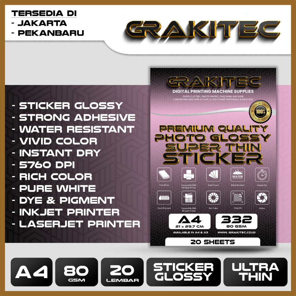 Jual Sticker Glossy Photo Paper F4 A4 - Glossy Photo Sticker Paper Isi ...
