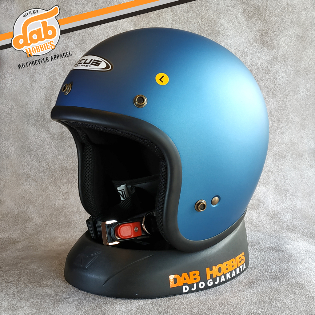 Jual Helm Zeus 385C Matt Blue Polos Helm Retro Open Face | Shopee Indonesia