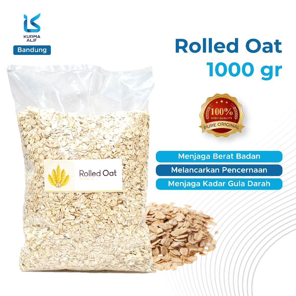 Jual Rolled Oat 1 Kg Oatmeal Sereal Gandum Utuh Original | Shopee Indonesia