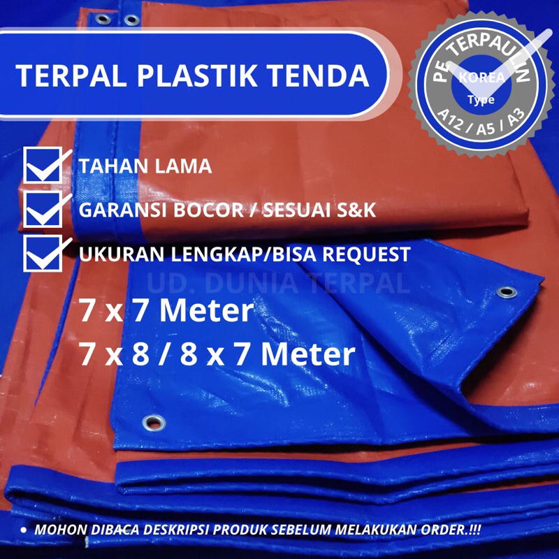 Jual TERPAL PLASTIK TENDA 7 x 7 Meter A3/A5/A12 | Shopee Indonesia