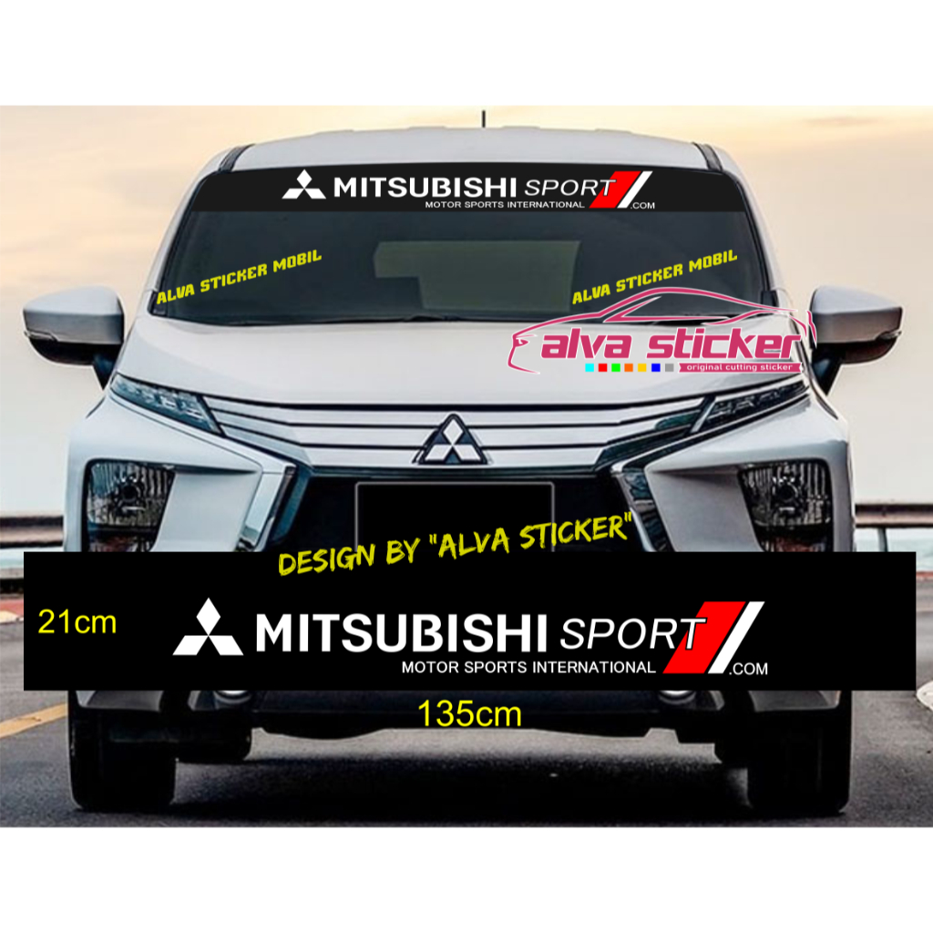 Jual sticker windshield mobil mitsubishi xpander pajero lancer mirage ...