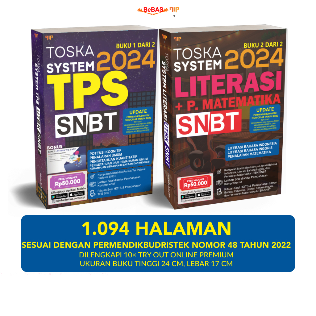 Jual Bebas Toska Buku Utbk Snbt 2024 7 Subtes [tps Literasi Dan