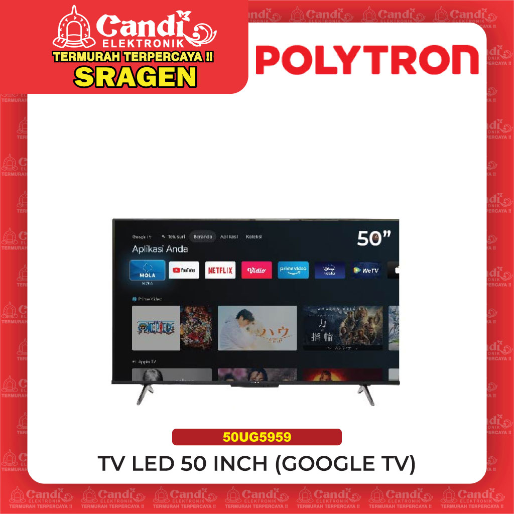 Jual POLYTRON Smart Google TV 50 Inch 4K UHD Dolby Vision - 50UG5959 | Shopee Indonesia