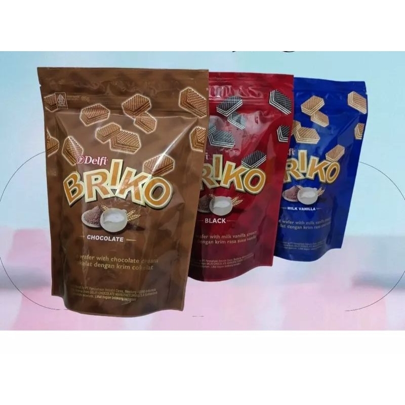 Jual Delfi BRIKO wafer coklat / vanila / black POUCH 95 gram | Shopee ...