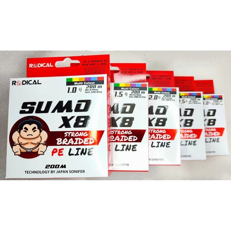Jual PE SUMO X8 200 METER MULTI COLOUR. | Shopee Indonesia