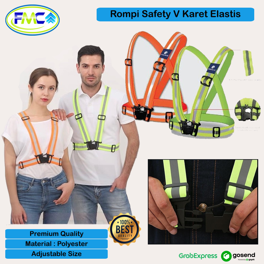 Jual Tali Rompi Safety V Karet Elastis Rompi Proyek Olahraga Lari Vest ...