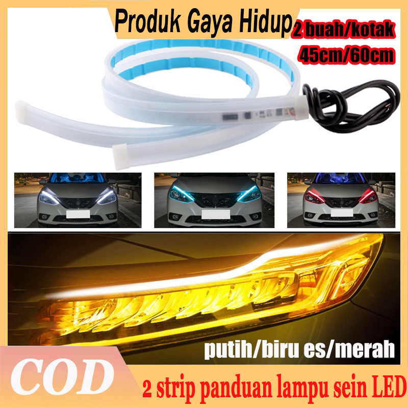 Jual 2 strip panduan lampu sein LED Turn Signal Flowing Light guide ...
