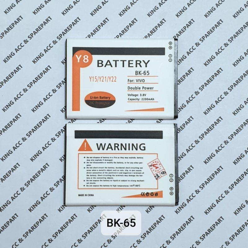 Jual BATERAI BATRE BATERE BATTERY VIVO Y15 Y21 Y22 BK-65 Y8 DOUBLE POWER | Shopee Indonesia