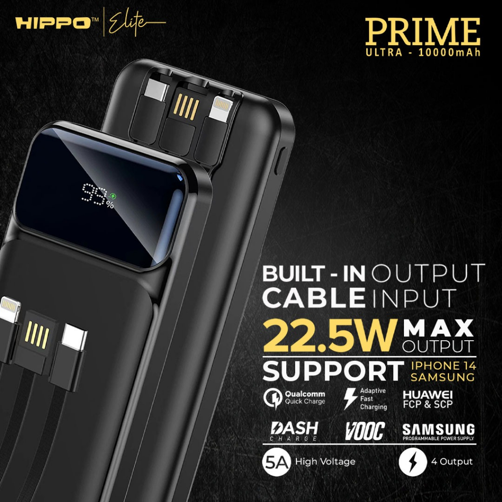 Jual Hippo Elite PowerBank Prime Ultra PD 22,5W 10000mah - 20000mah QC4 ...