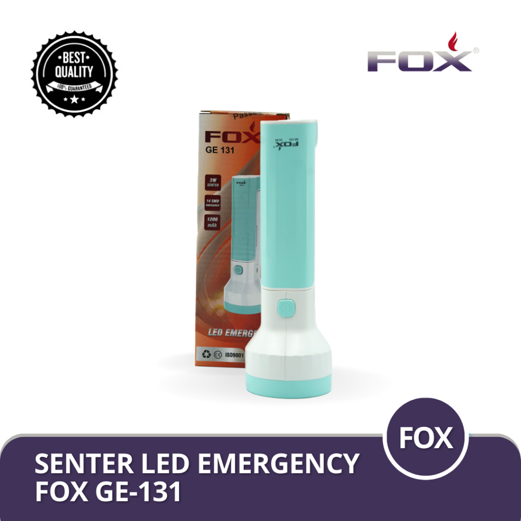 Jual FOX Lampu Senter LED Emergency Light GE-131 + Lampu Belajar ...