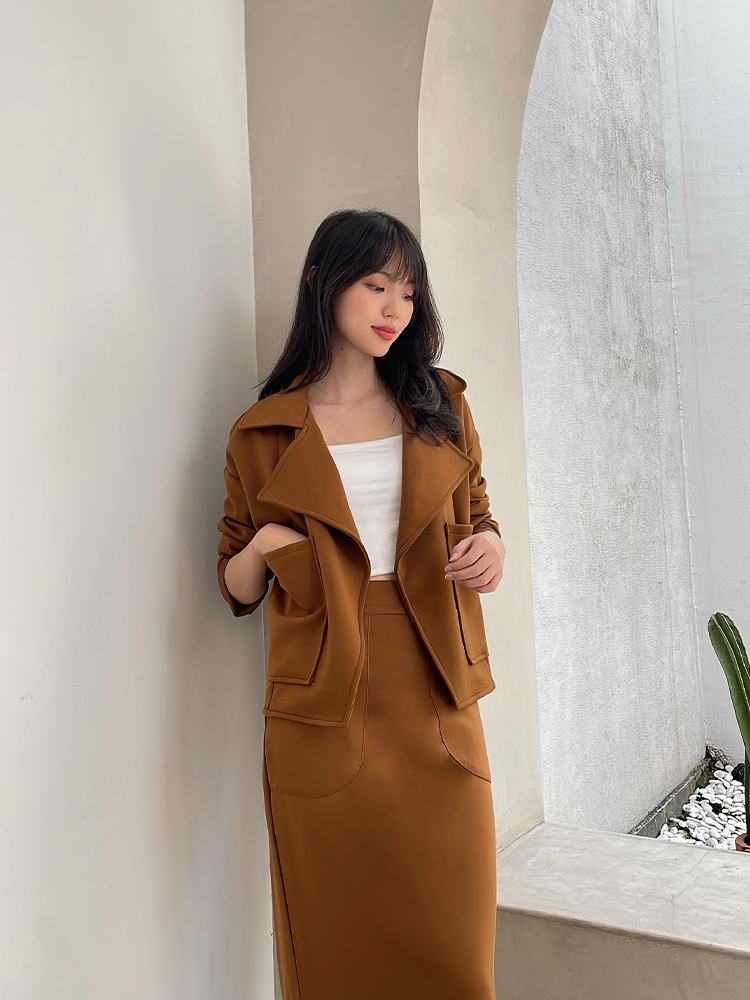 Jual Kadaka O-0192 Blazer Outer Wanita Korean Style Detail Kerah | Shopee Indonesia