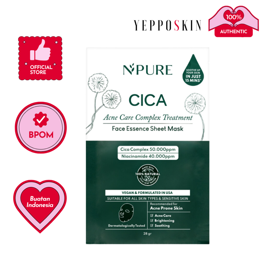 Jual NPURE Cica Face Sheet Mask | Shopee Indonesia
