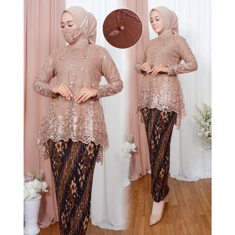 Jual SETELAN KEBAYA MODERN BROKAT BRUKAT TILLE RINJANI BAJU KONDANGAN ...