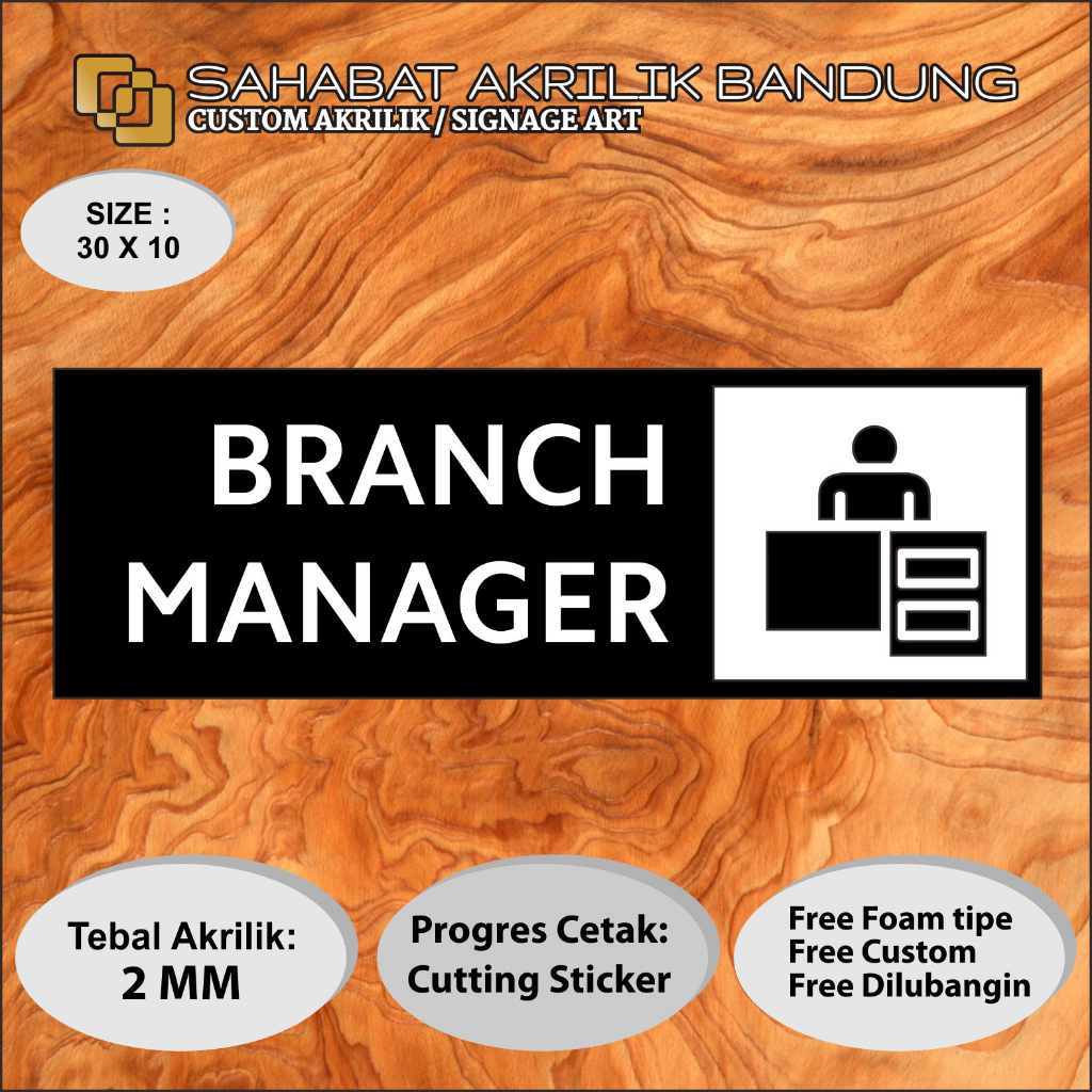Jual AKRILIK SIGN BRANCH MANAGER | Shopee Indonesia