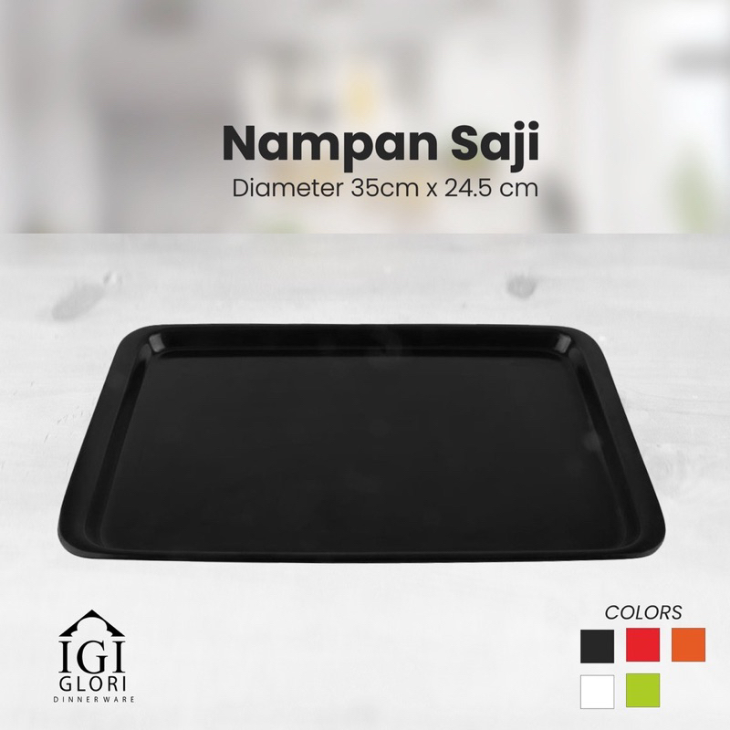 Jual Nampan Melamine HITAM BLACK GLORI MELAMINE / Nampan Saji Melamin ...