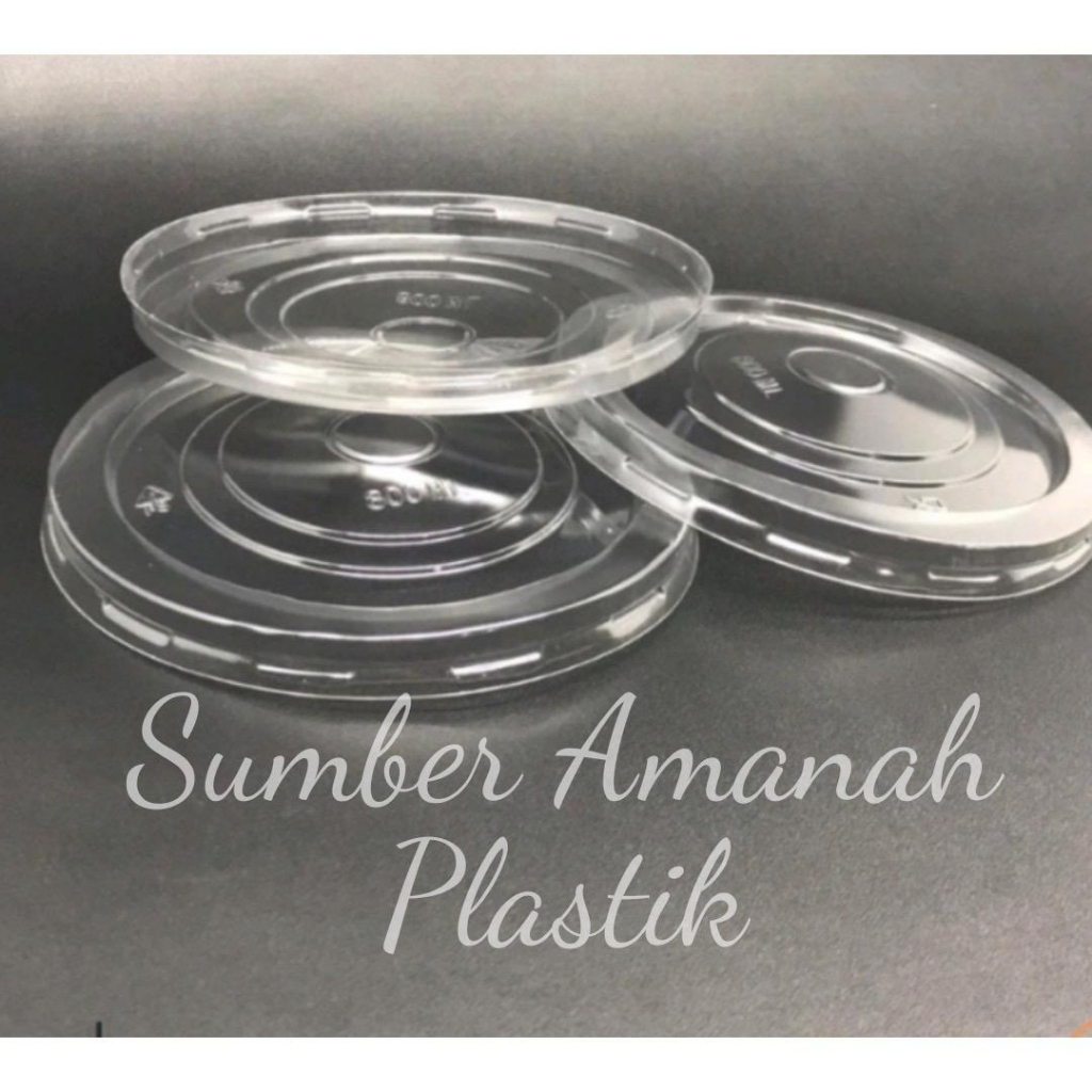 Jual TUTUP GELAS PLASTIK OZ DATAR BENING FLAT LID U CUP 100Z 120Z 140Z ...