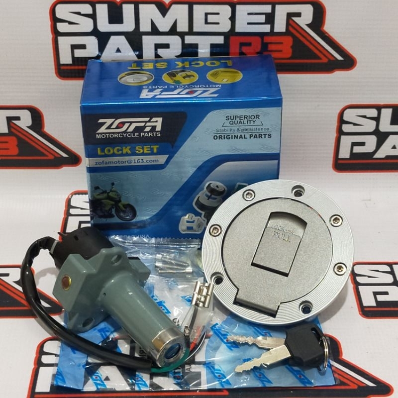 Jual (zftw) key set assy viar tutup tangki + kunci kontak set kabel 4 - sparepart motor roda ...