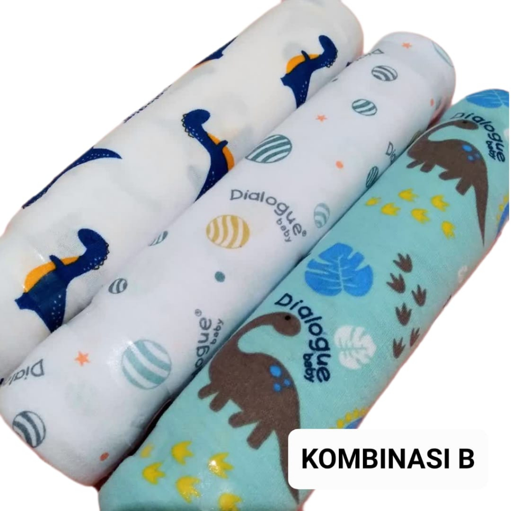 Jual Bedong Bayi Katun Print Dialogue Baby DLB 4220 ( isi 3 pcs ...