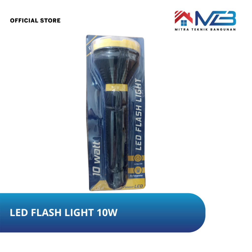 Jual FL-7100 Senter Charge Panjang 27 cm PUSH ON/Senter LED 1x10 watt ...
