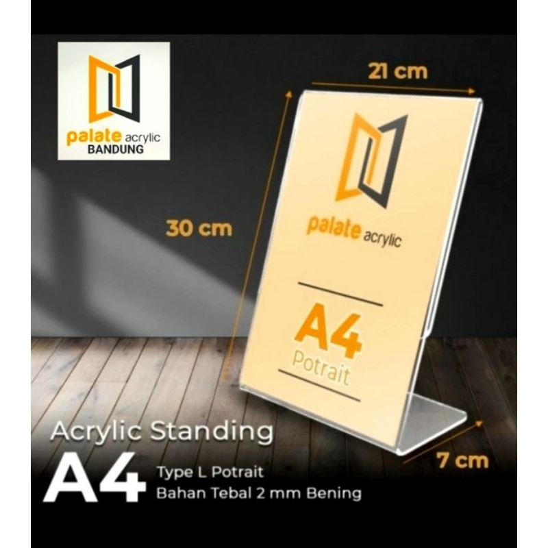 Jual ACRYLIC TENT CARD A4L PORTRAIT/ AKRILIK A4L/ TEMPAT BROSUR A4 | Shopee Indonesia