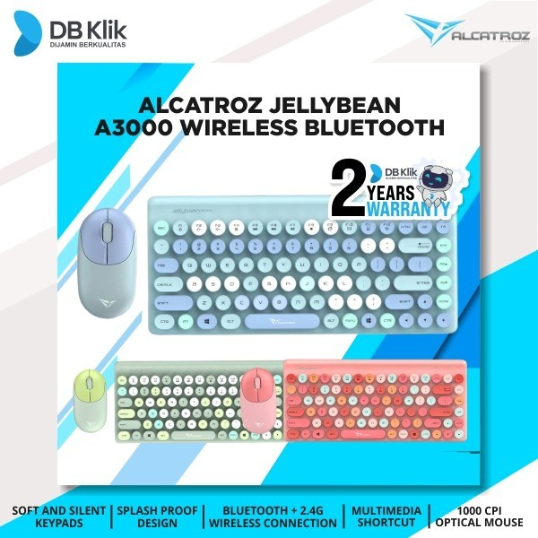 Jual Keyboard Mouse Combo Alcatroz Jellybean A3000 Wireless Bluetooth ...
