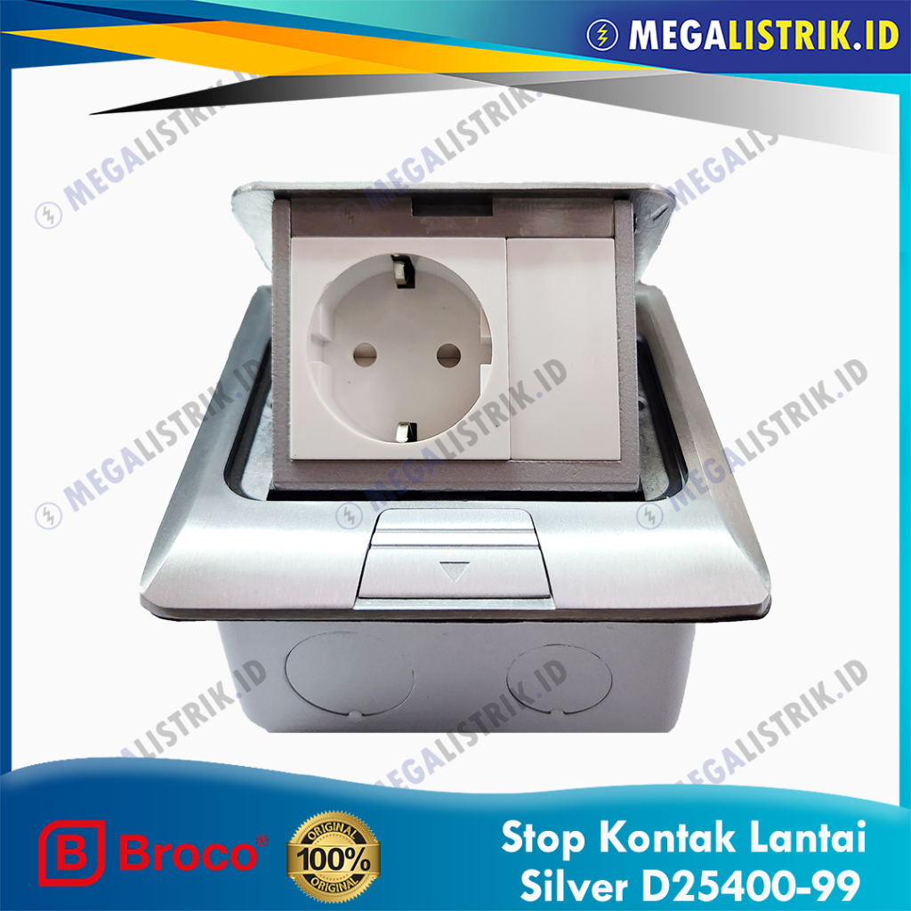 Jual BROCO STOP KONTAK LANTAI SILVER D25400-99 / FLOOR SOCKET OUTLET ...