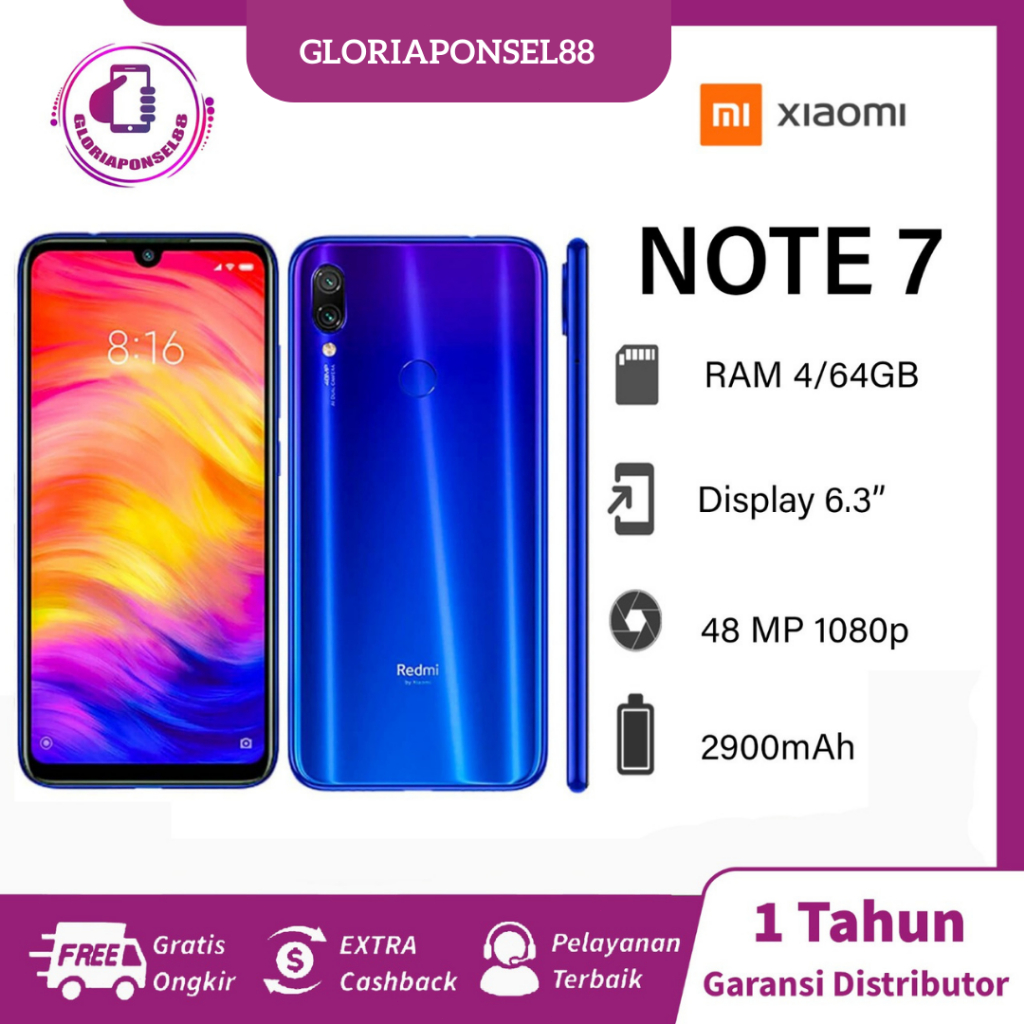 Jual Redmi Note 7 Ram 4/64GB, 6/64GB ,6/128GB PRO(BARU BERGARANSI 1 TAHUN) | Shopee Indonesia