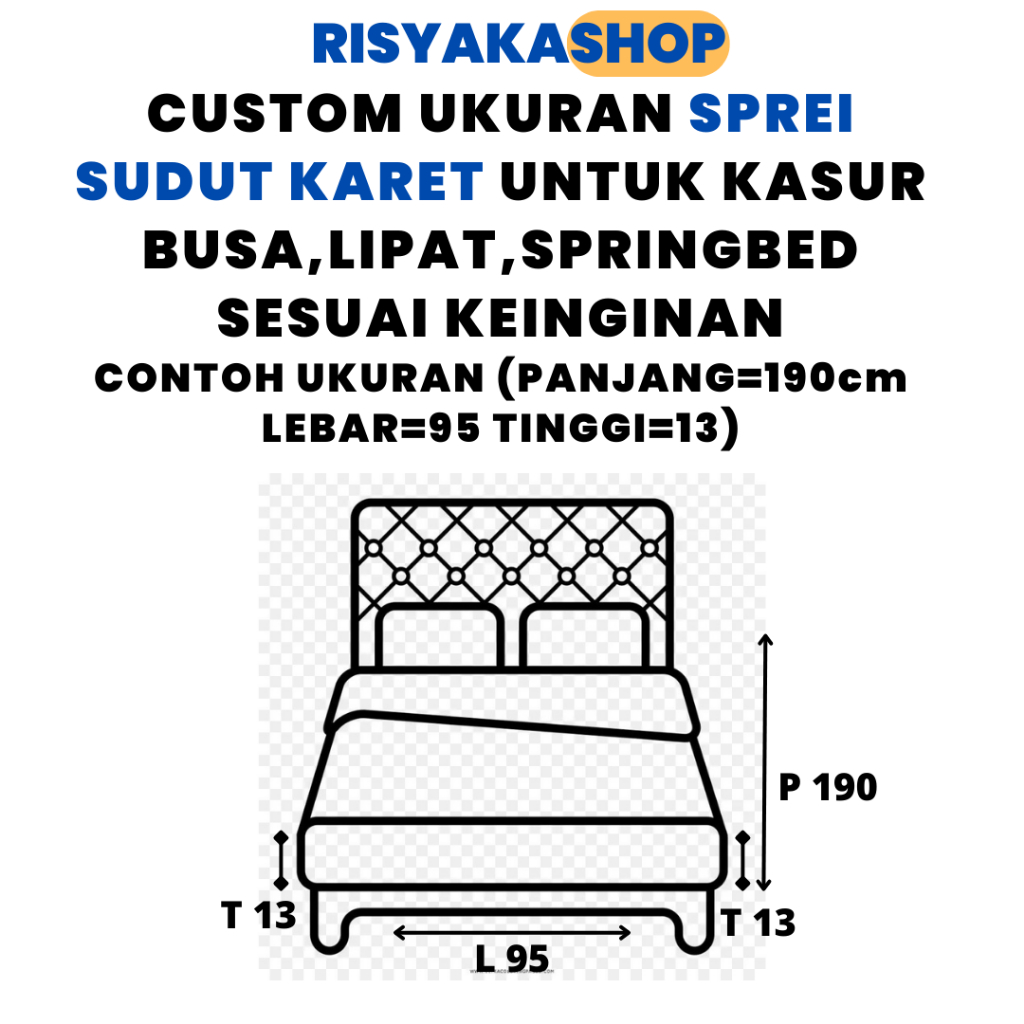 Jual Custom Ukuran Sprei Sudut Karet Bisa Request Tinggi 5-30cm ...