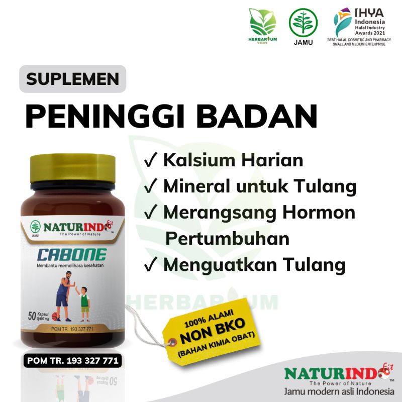 Jual Cabone 50 Kapsul Suplemen Peninggi Badan Herbal Nutrisi Tulang ...