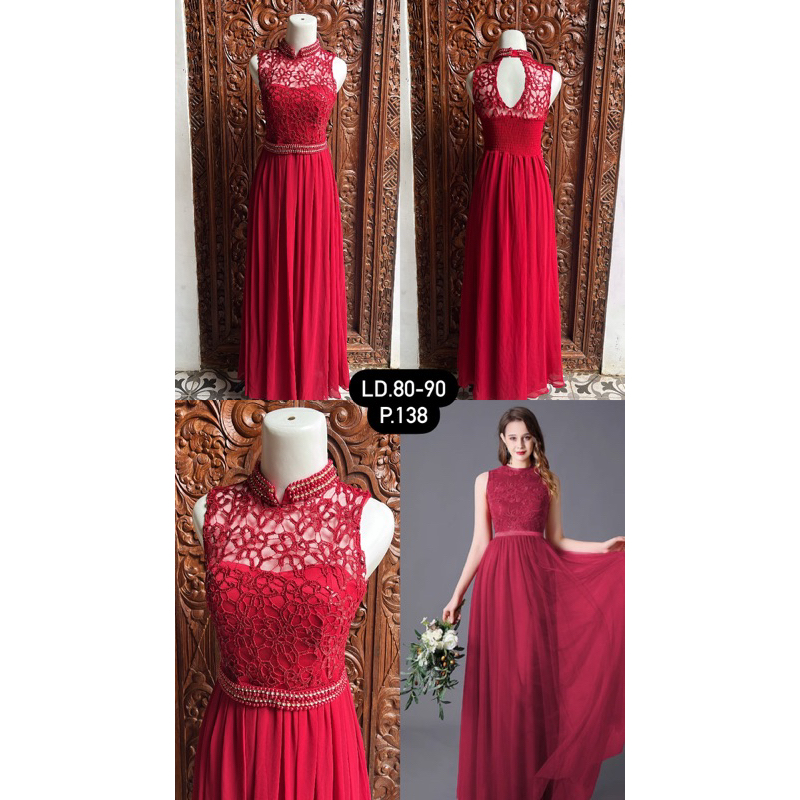 Jual wedding gown gaun pengantin longdress brukat lace | Shopee Indonesia