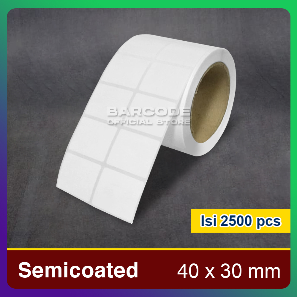 Jual Kertas Sticker Label Printer Barcode 40 x 30 MM Semicoated Core ...