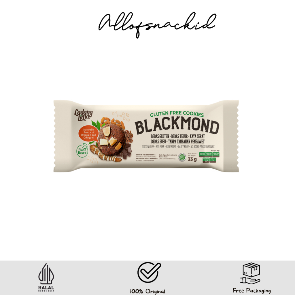 Jual Ladang Lima - Blackmond Sachet - 33gr | Kukis Gluten Free - Snack ...
