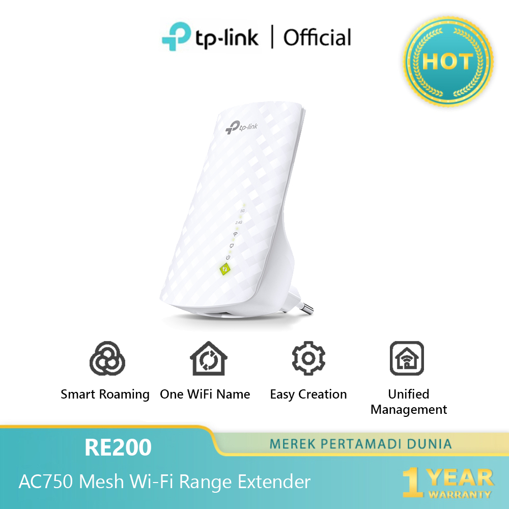 Jual TP-Link RE200 AC750 (2.4GHz + 5Ghz) Onemesh Dual Band Wi-Fi 5 ...