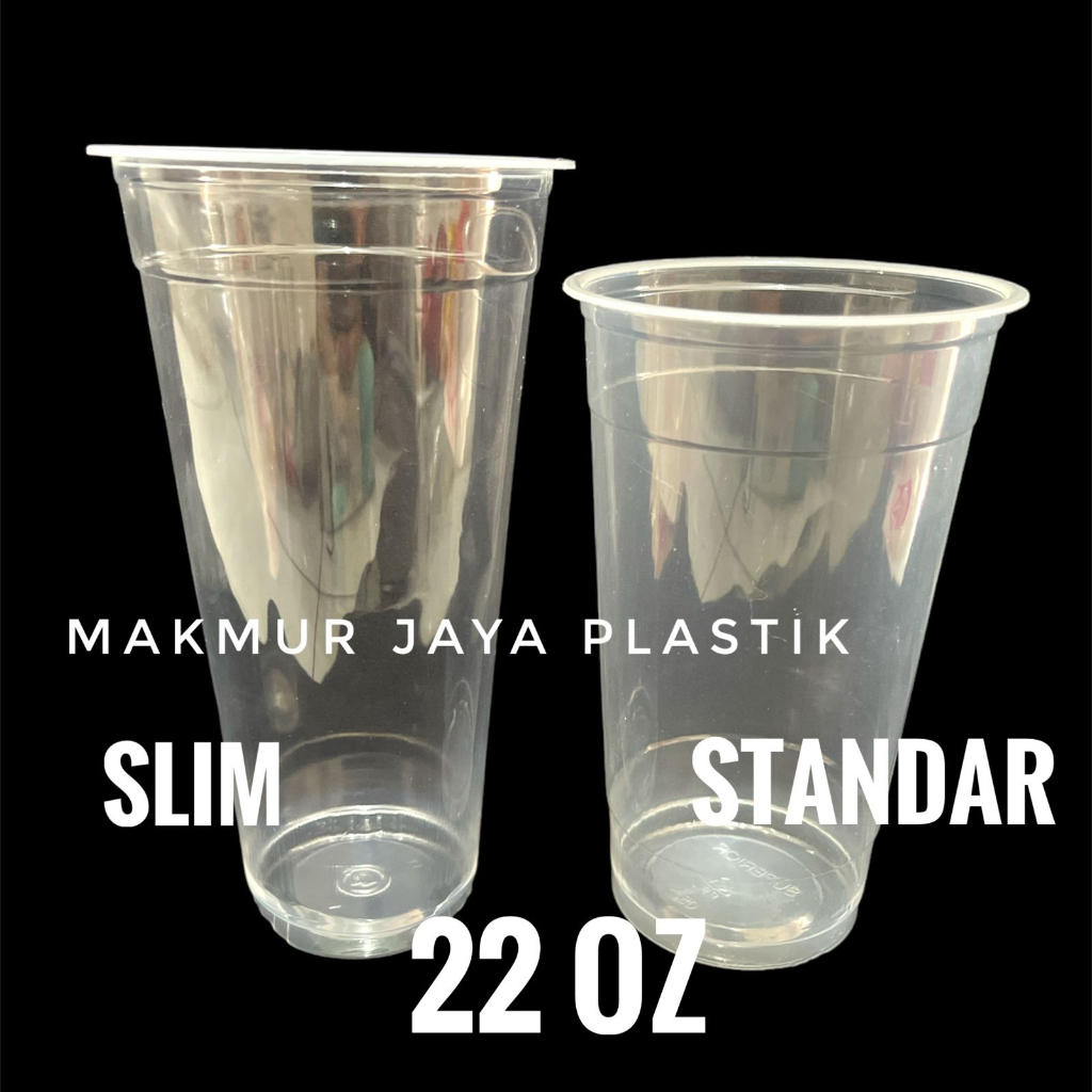 Jual Gelas plastik bening cup minuman 22 oz slim isi 25 pc | Shopee Indonesia