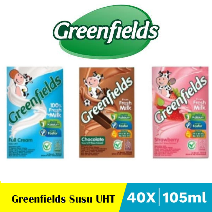 Jual Greenfields UHT 105ml susu milk Greenfield 105 ml 1 dus isi 40 ...