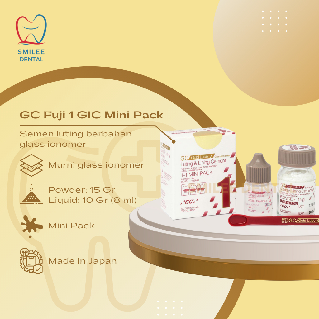 Jual GC Fuji 1 GIC Mini Pack , Luting & Lining Cement, Radiopaque Self Cure Glass Ionomer ...