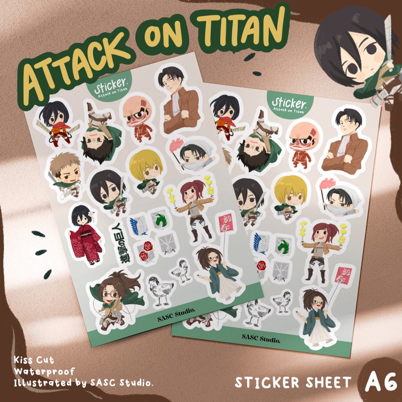 Jual Stiker Spy x family JUJUTSU KAISEN, suzume, demon slayer, attack ...