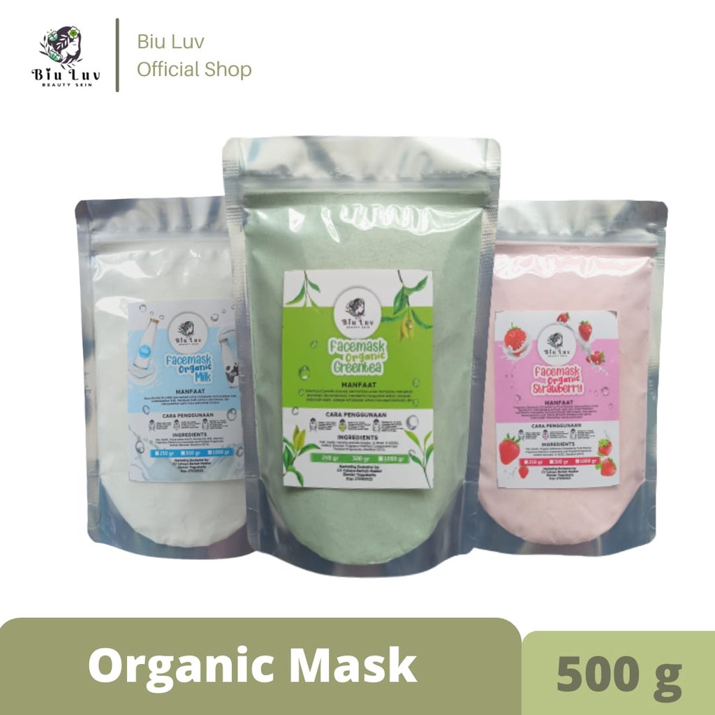Jual [ 500 GRAM ] BPOM! BIU LUV ORGANIC MASK WASH OFF MASK - MASKER ...