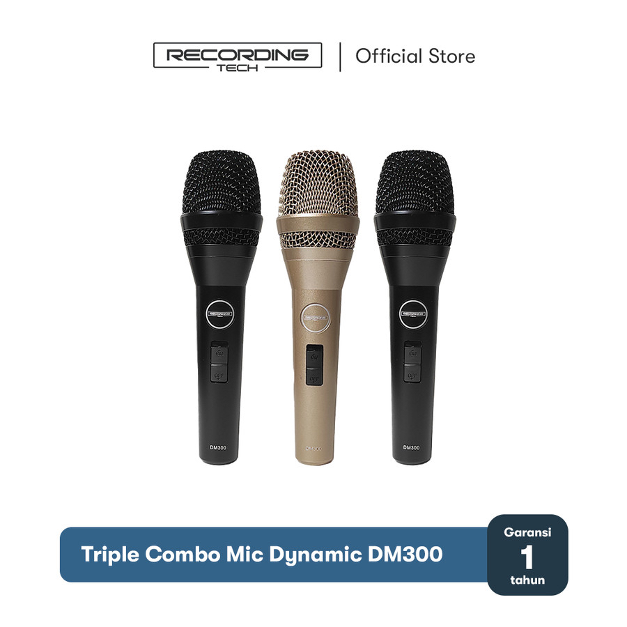 Jual Recording Tech DM 300 / DM-300 / DM300 Triple Combo Dynamic 3 Mic ...