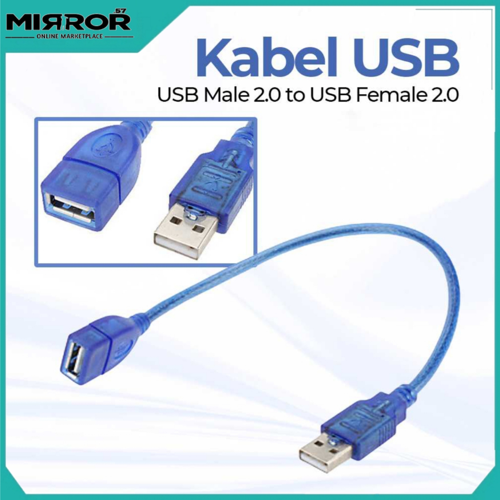 Jual Kabel USB Extension 2.0 Cable USB Male to USB Female 29 cm ...