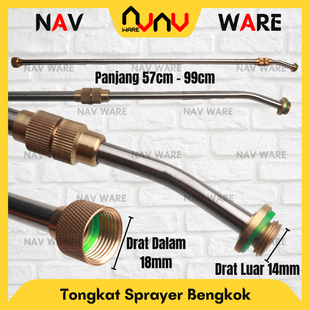 Jual Stick Bengkok Sprayer Elektrik / Manual Bahan Kuningan Stainless Steel Stik Tangki Semprot ...