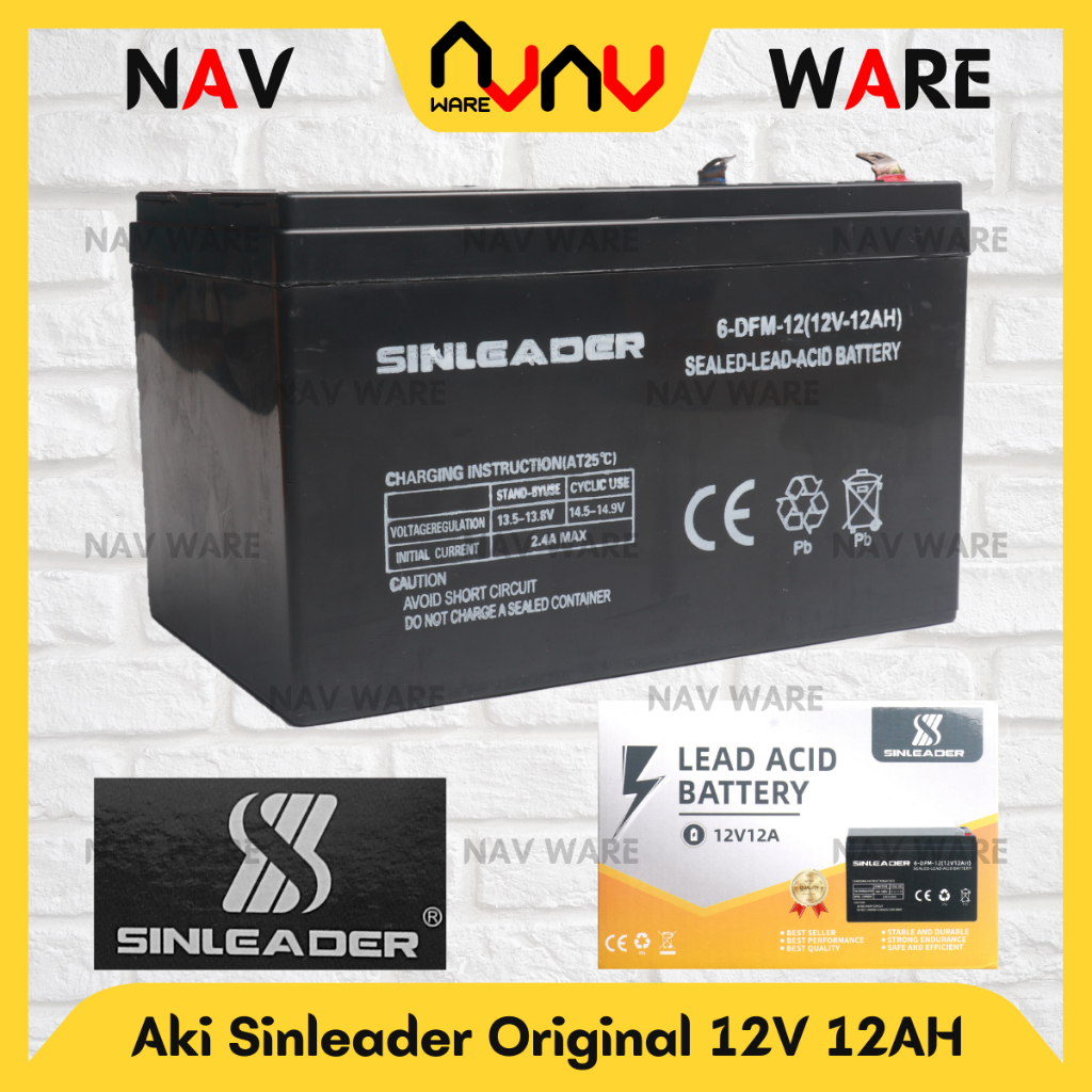 Jual Aki Kering Sinleader Original 12V 12AH / Baterai Accu Tangki Alat ...
