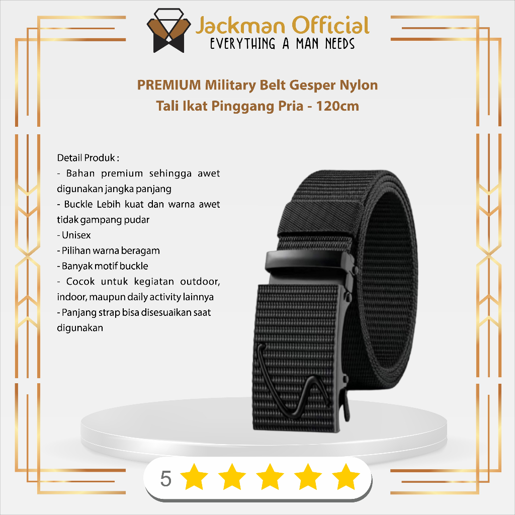 Jual PREMIUM Military Belt Gesper Nylon Tali Ikat Pinggang Pria - 120cm ...