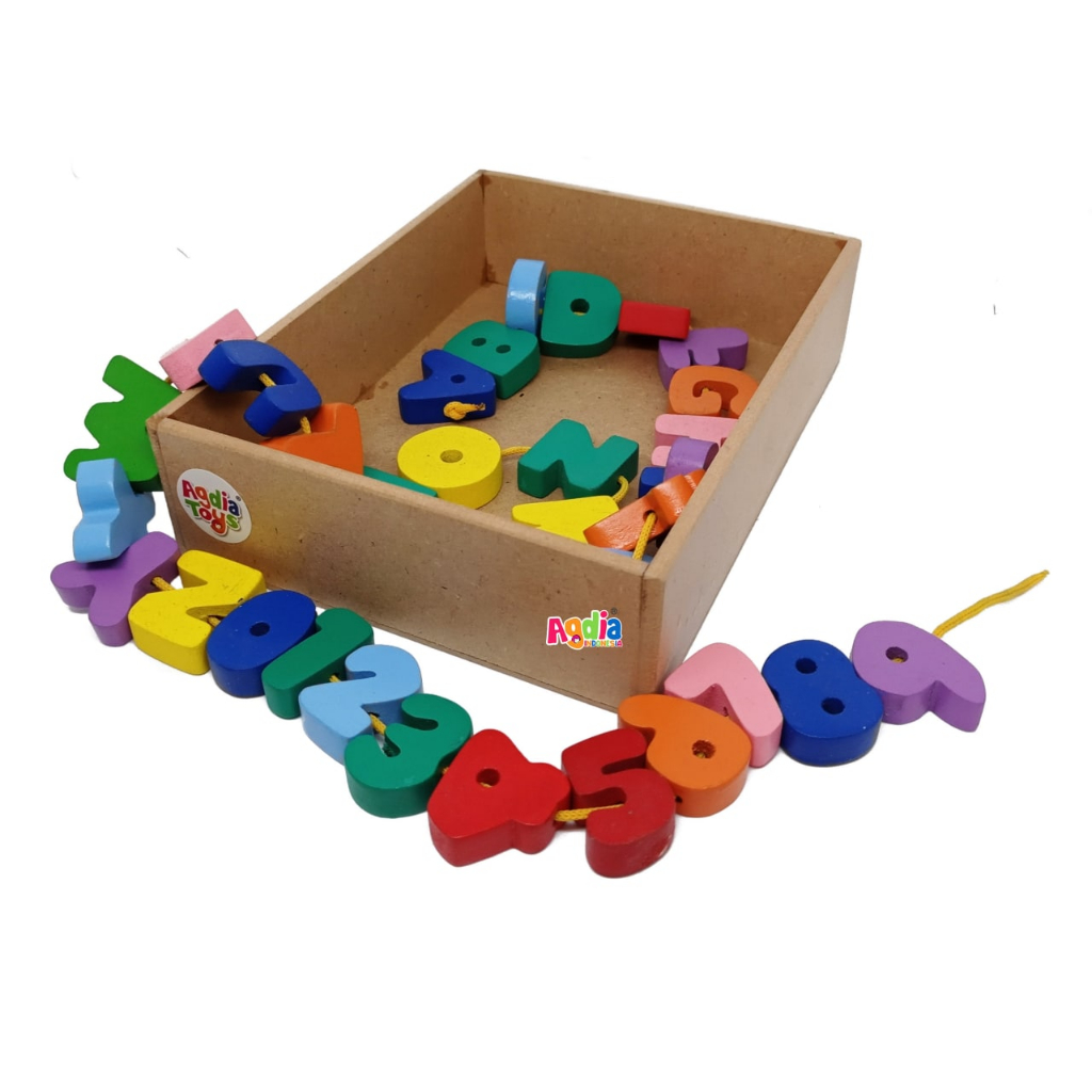 Jual Meronce Huruf & Angka, Manfaat : Mengenalkan huruf & warna melatih ...