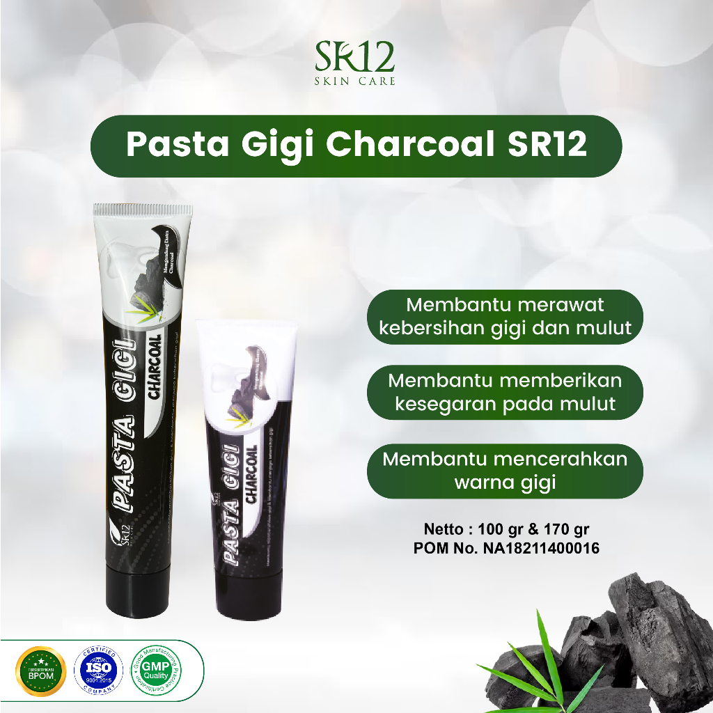 Jual Pasta Gigi Charcoal SR12 Skincare - Odol Charcoal Gigi Sensitif ...