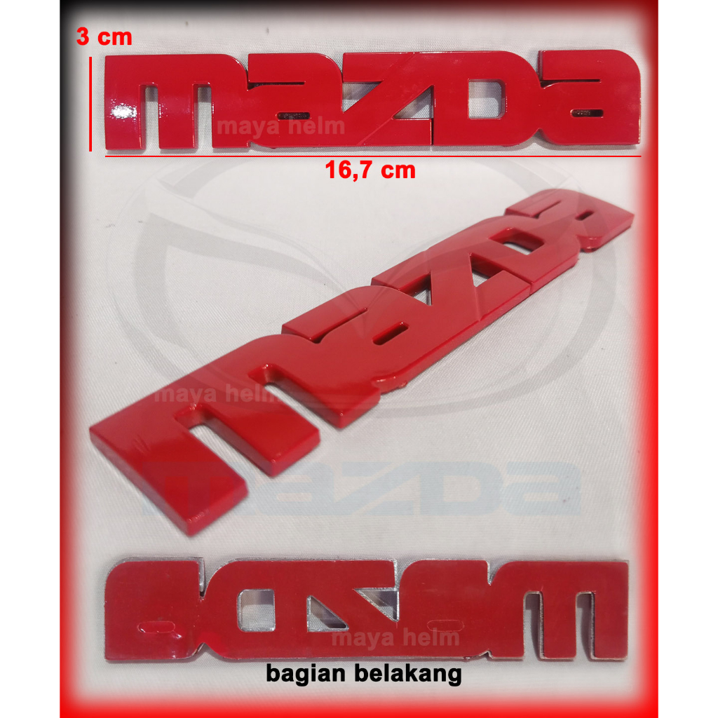 Jual Emblem Logo Tulisan Mazda Merah Best quality | Shopee Indonesia
