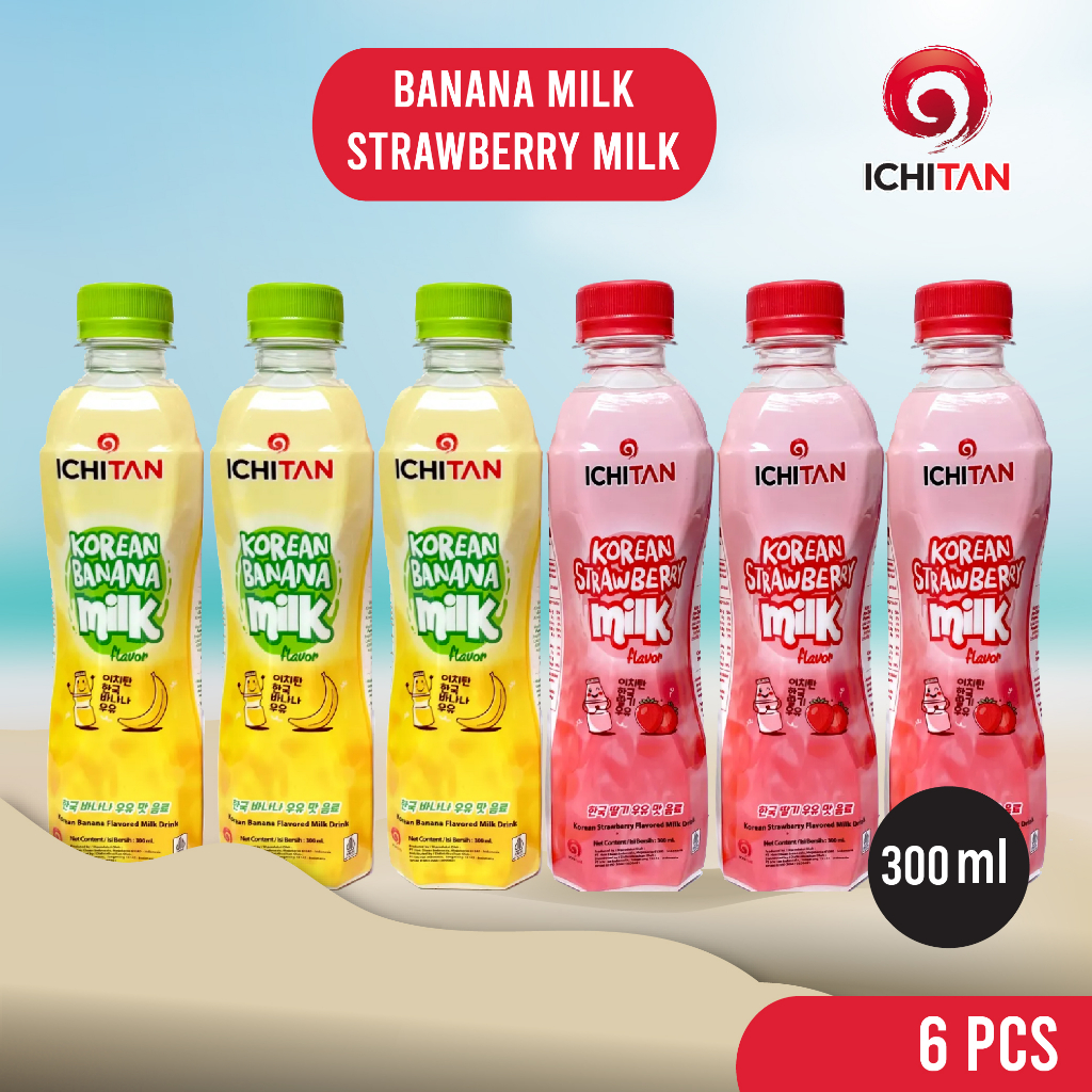Jual Ichitan Korean Banana Milk and Ichitan Korean Strawberry Milk 250ml | Bundling 6 | Shopee ...