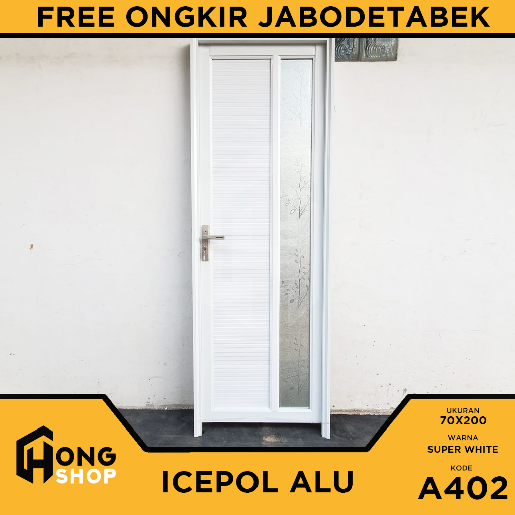 Jual Pintu Kamar Mandi Aluminium ICEPOL 70x200 - KACA MOTIF | Shopee ...