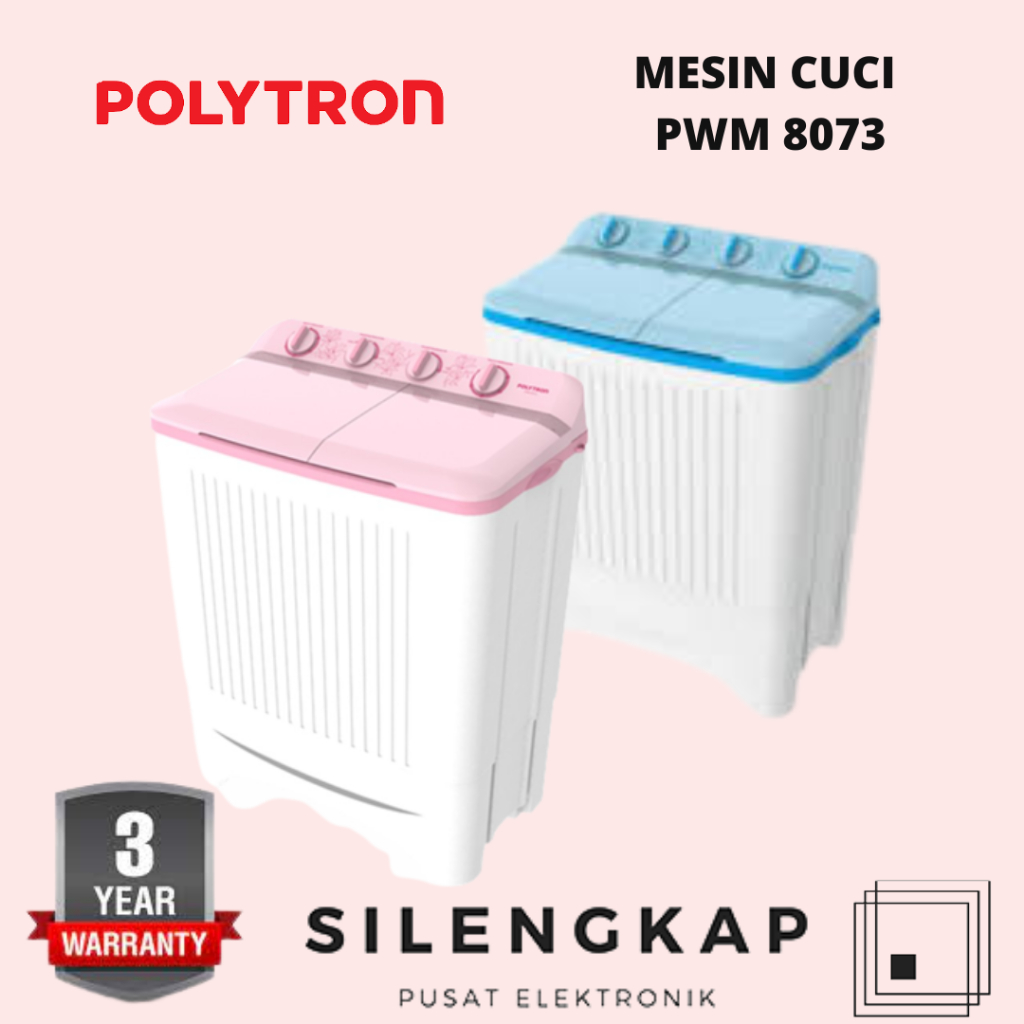 Jual Mesin Cuci 2 Tabung Polytron 8Kg PWM 8073 Twin TUBE | Shopee Indonesia